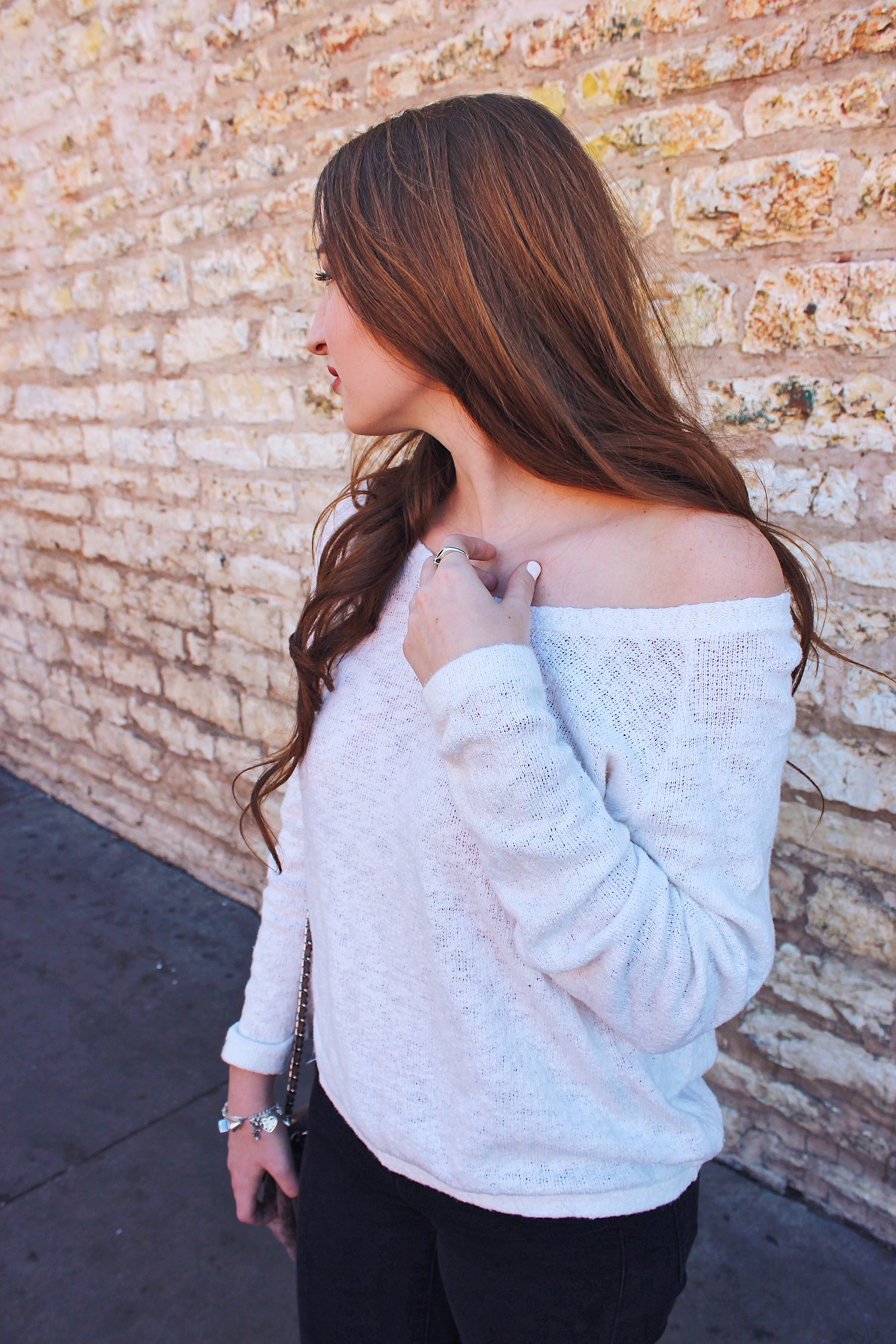 Winter White and Off the Shoulder — Kelsey at First Glance